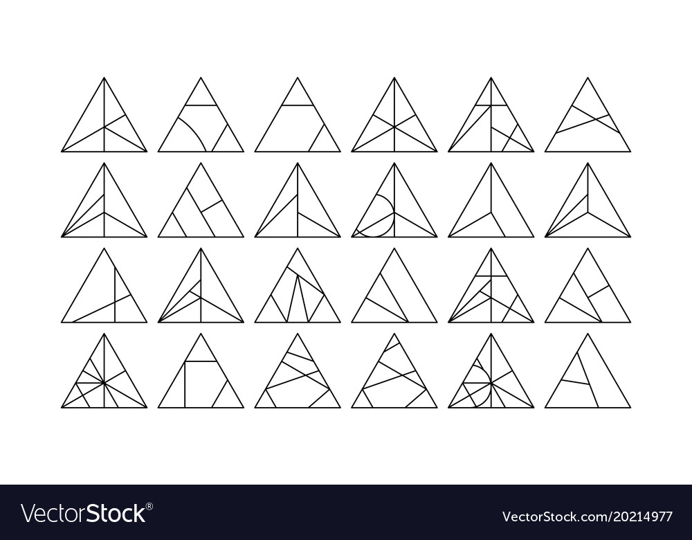 Triangle design elements set Royalty Free Vector Image