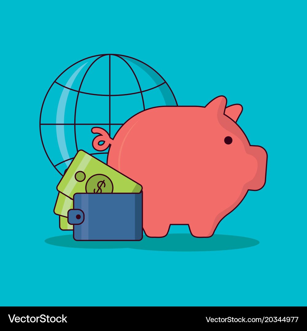 Wallet with money design Royalty Free Vector Image
