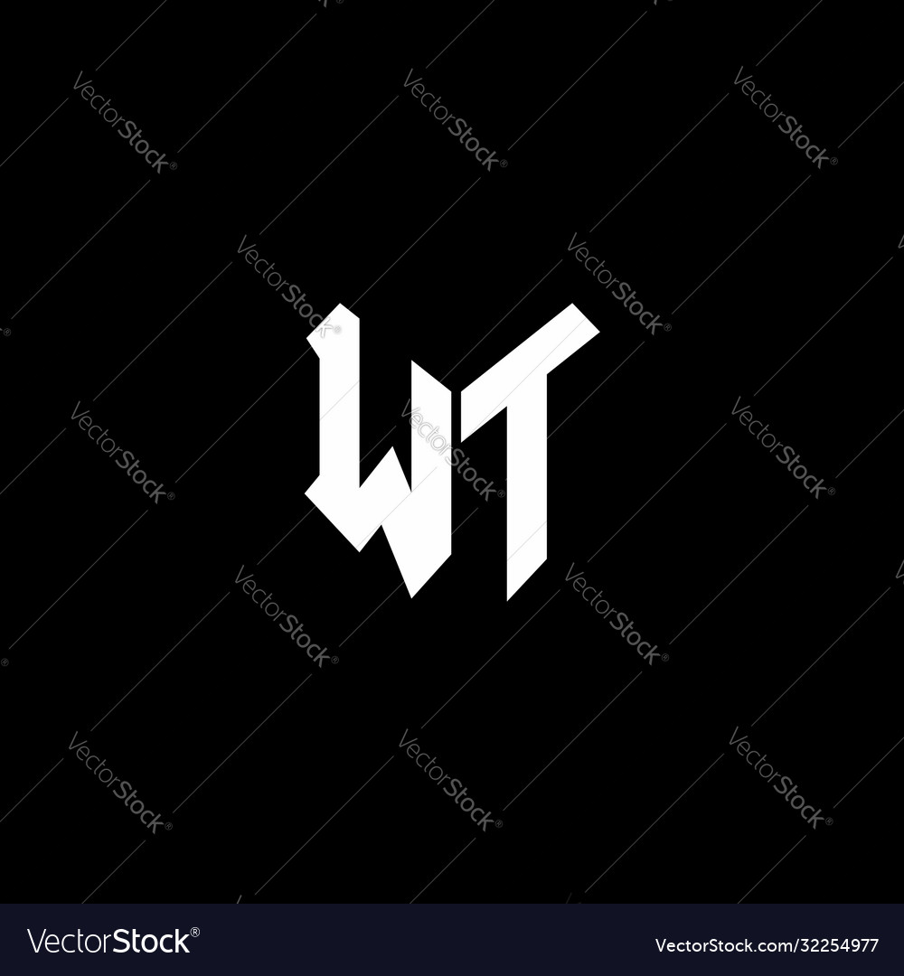 Wt logo monogram with shield shape design template