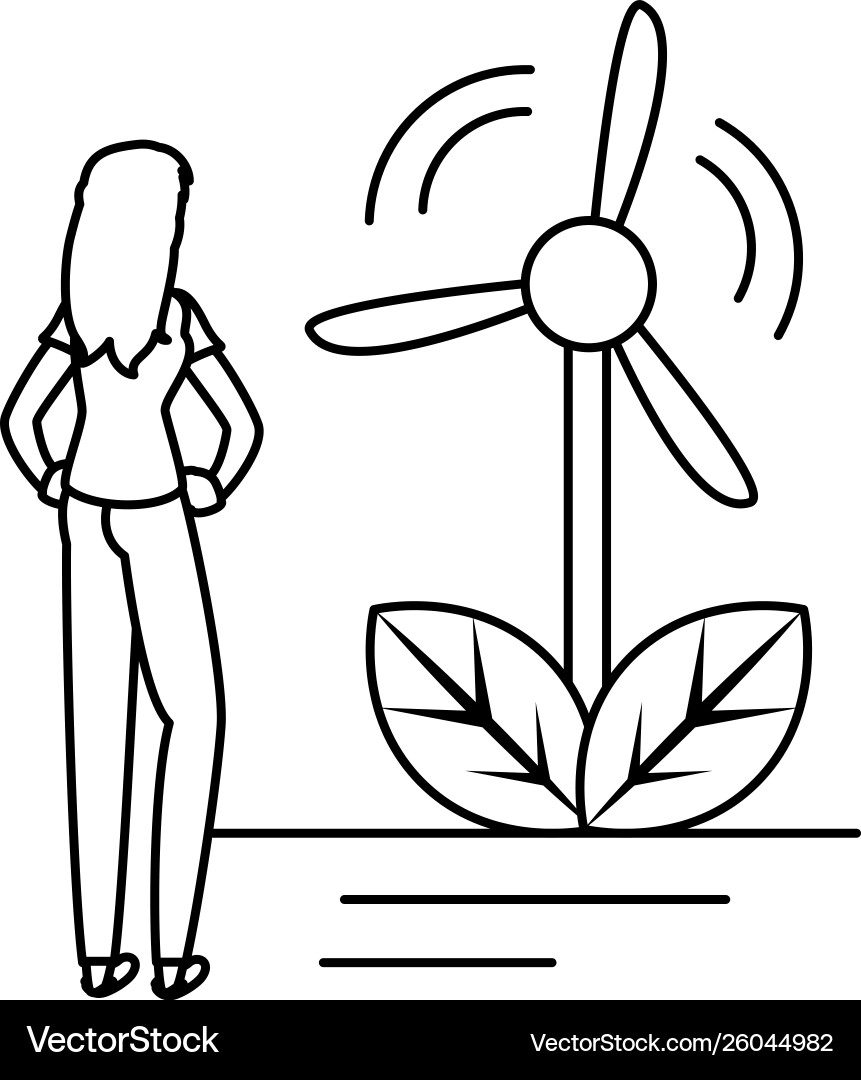 Avatar woman and wind mill design Royalty Free Vector Image