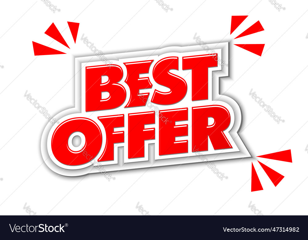 Best offer text effect Royalty Free Vector Image