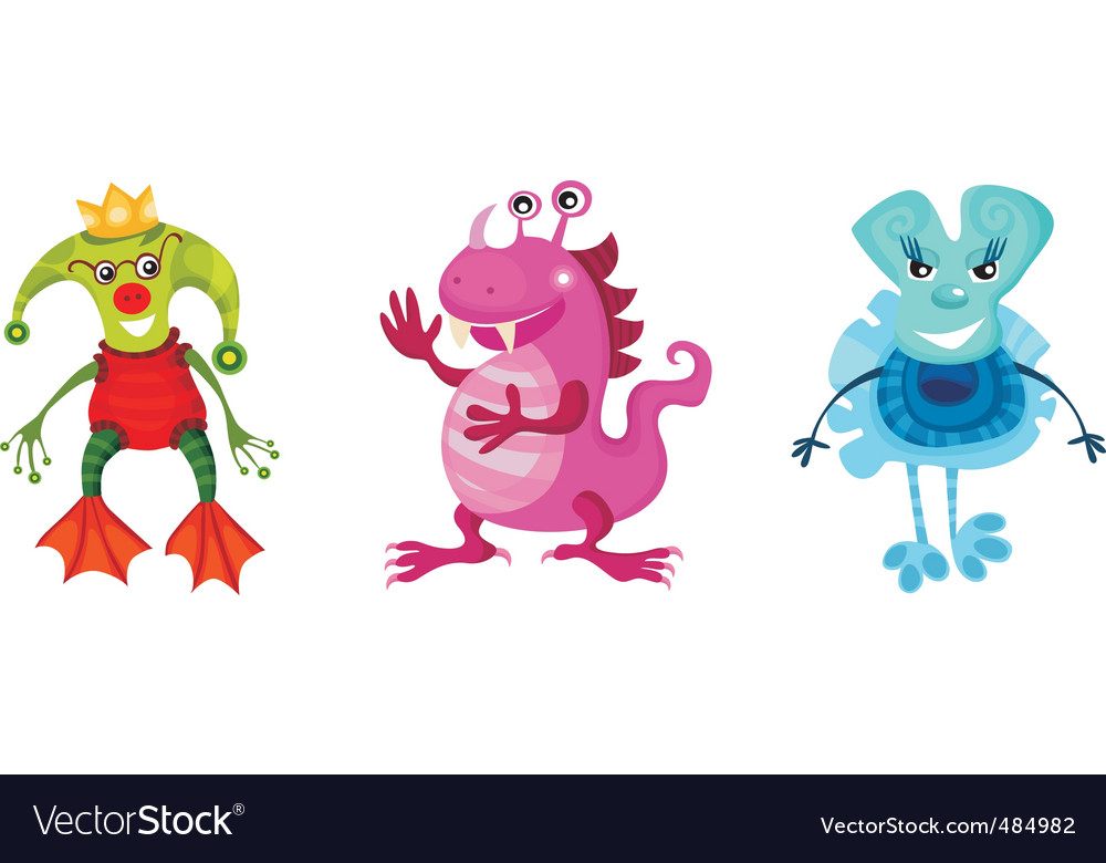 Cute monster set Royalty Free Vector Image - VectorStock