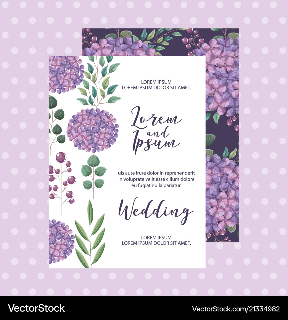 Hydrangea flowers decoration floral wedding card Vector Image