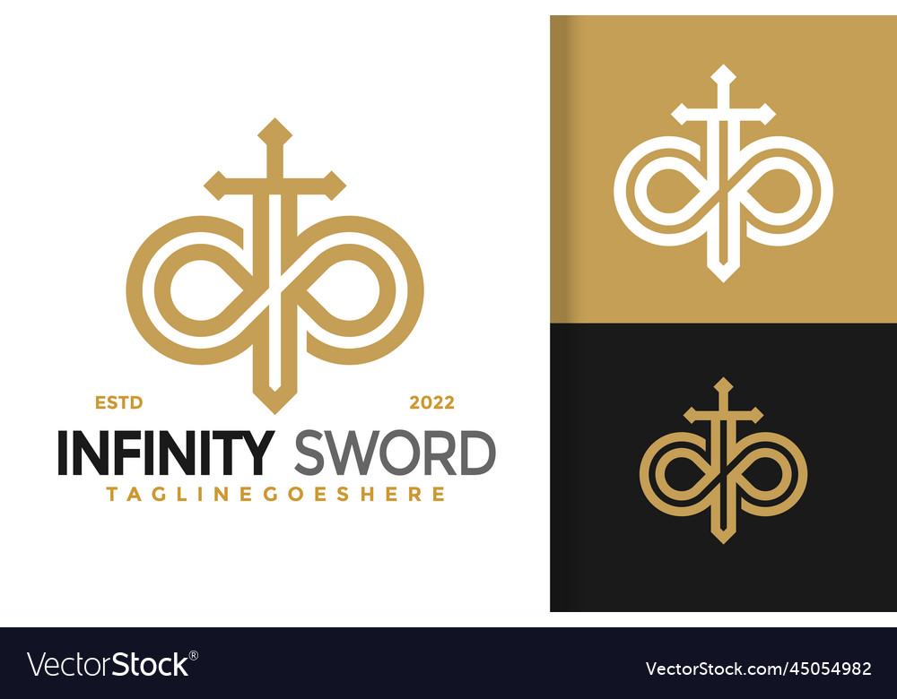 Infinity sword logo design template Royalty Free Vector