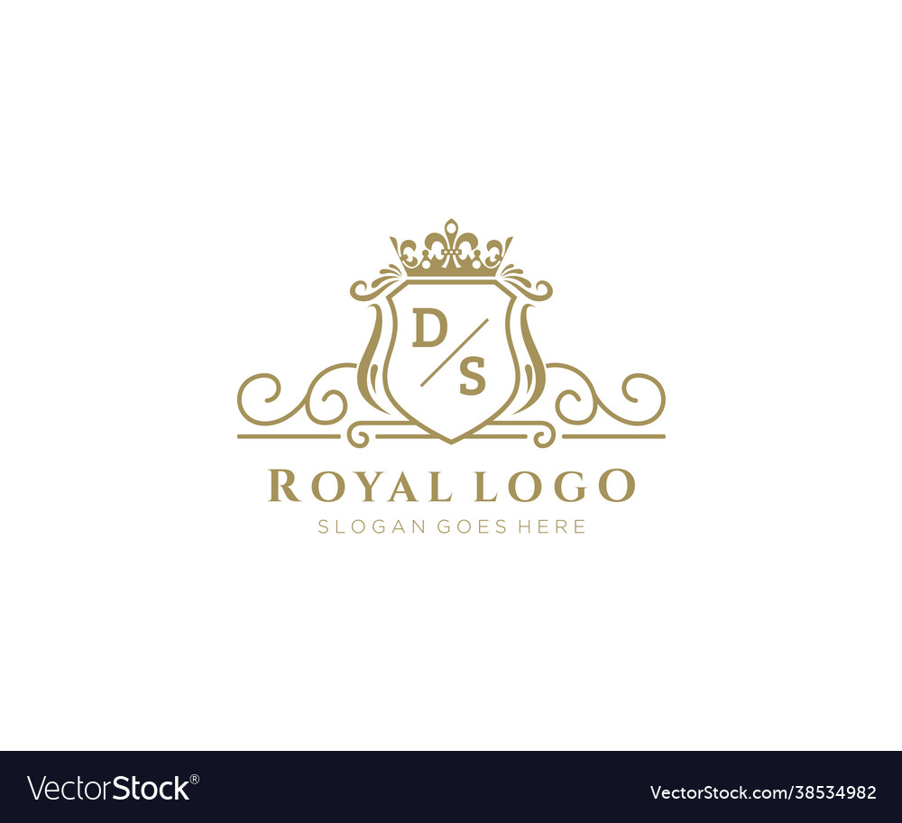 Initial ds letter luxurious brand logo template Vector Image Initial ds letter luxurious brand logo template Vector Image