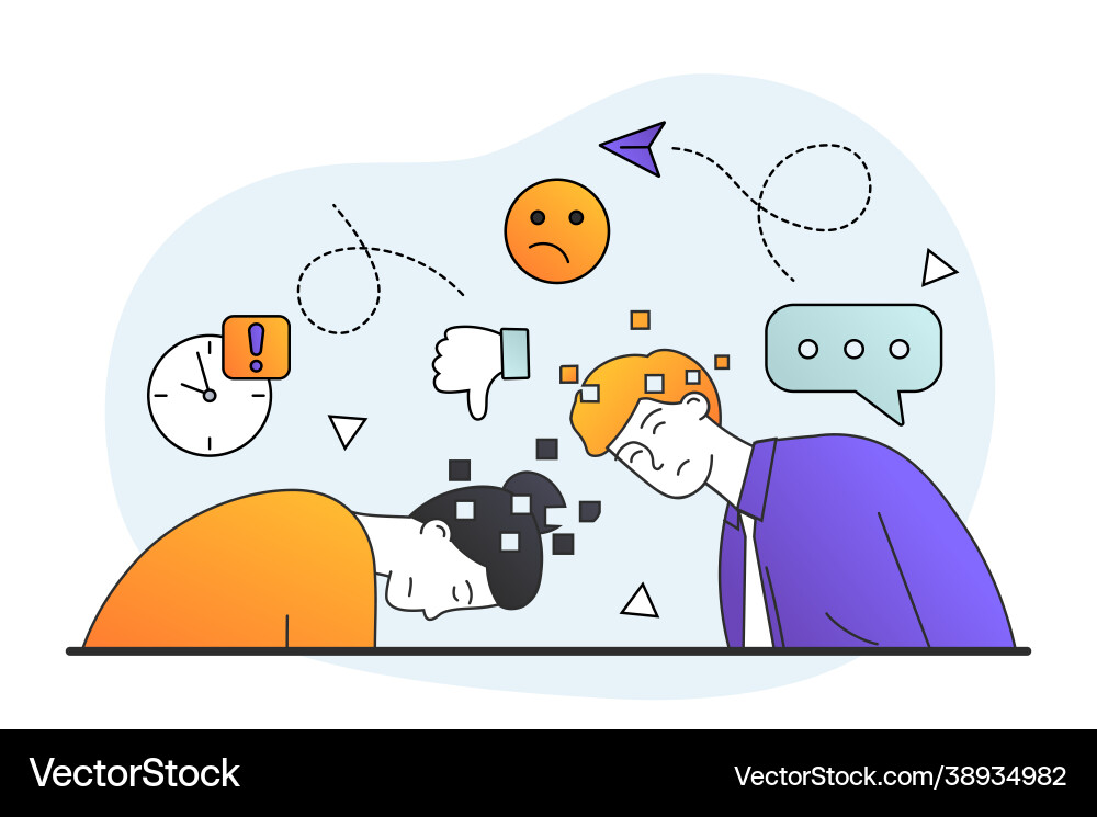 Male and female characters suffering from memory Vector Image
