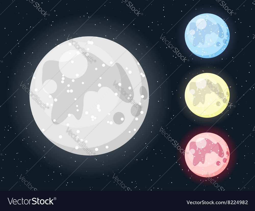 Moon set Royalty Free Vector Image - VectorStock