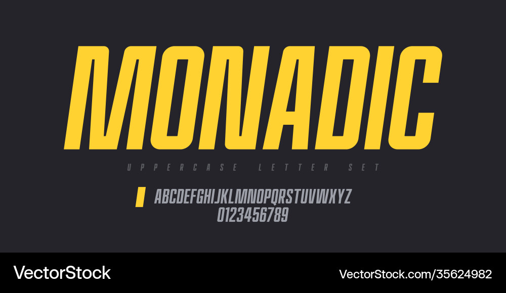 Narrow sans serif font uppercase letter Royalty Free Vector