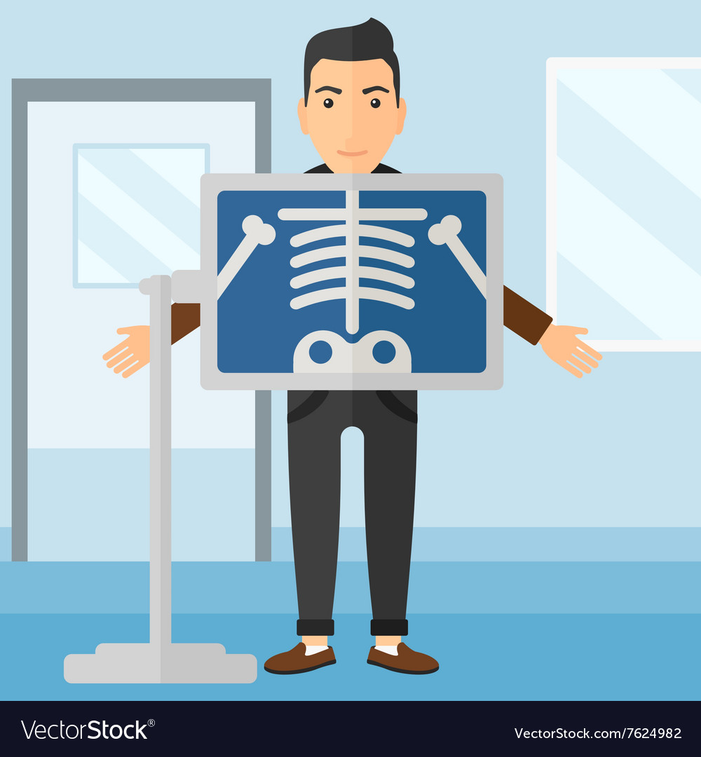 Patient during x-ray procedure Royalty Free Vector Image