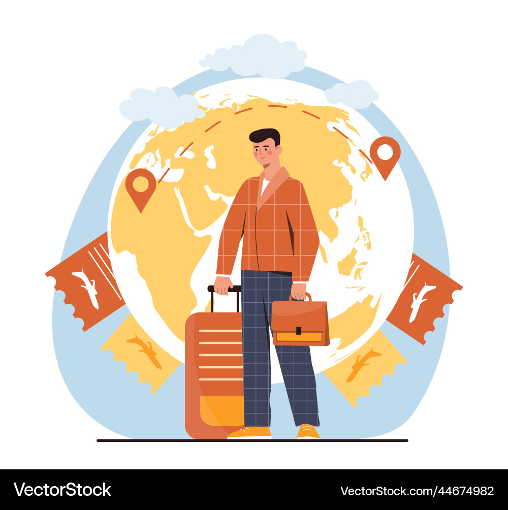 Person going on trip Royalty Free Vector Image