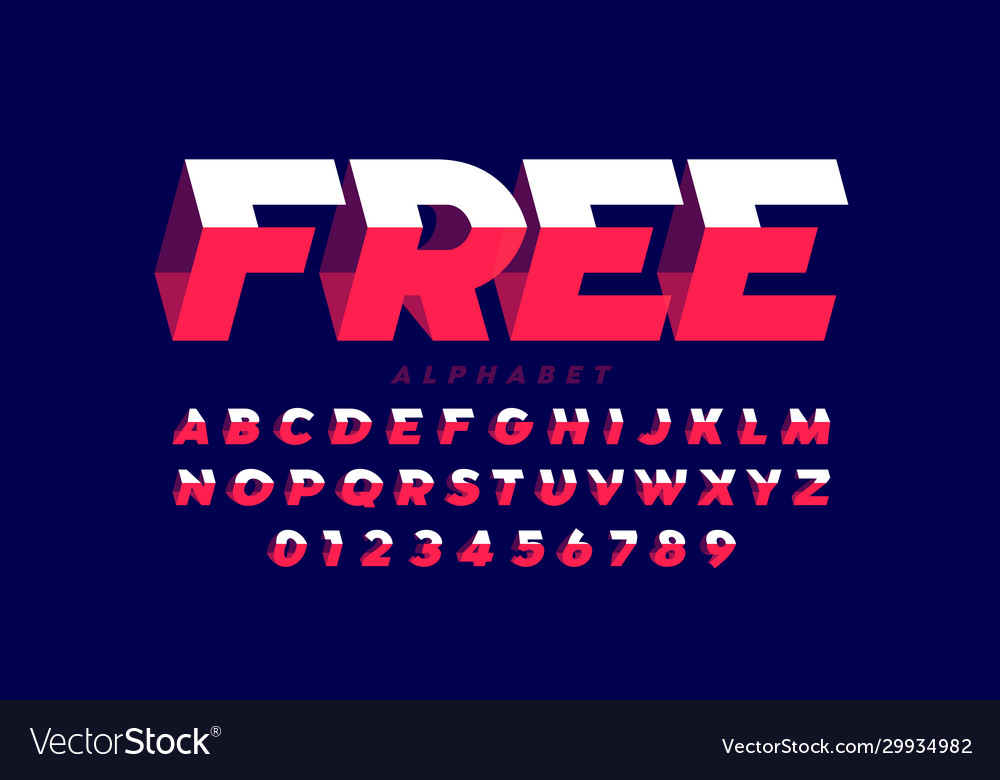 Three dimensional style font Royalty Free Vector Image