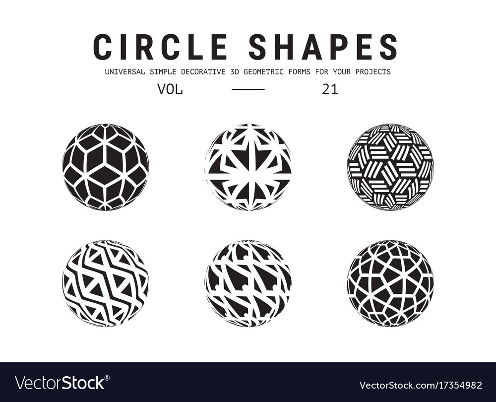 Universal circle shapes set Royalty Free Vector Image