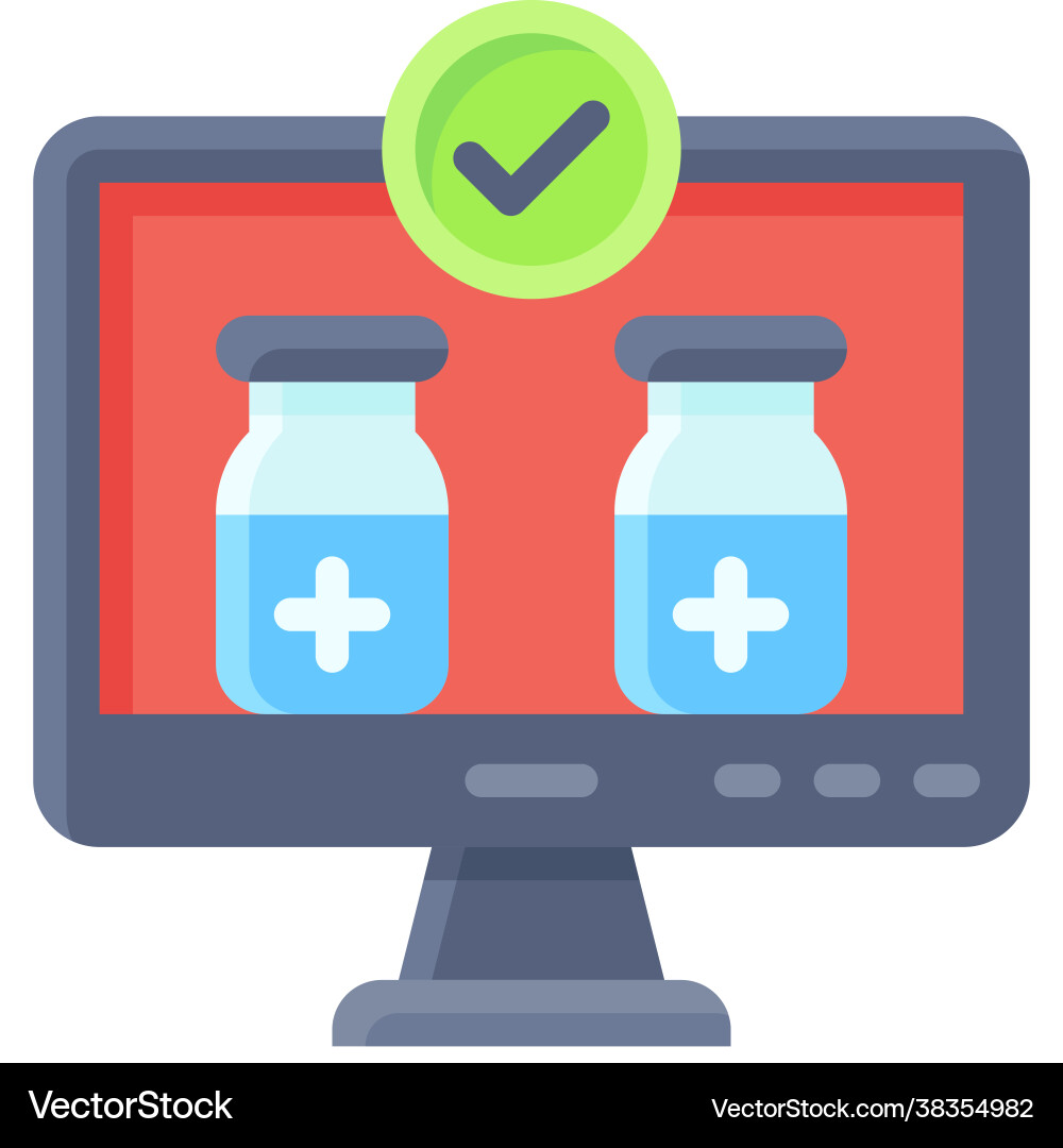 Vaccine monitoring icon development Royalty Free Vector