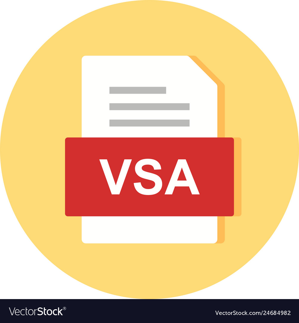 Vsa file document icon Royalty Free Vector Image