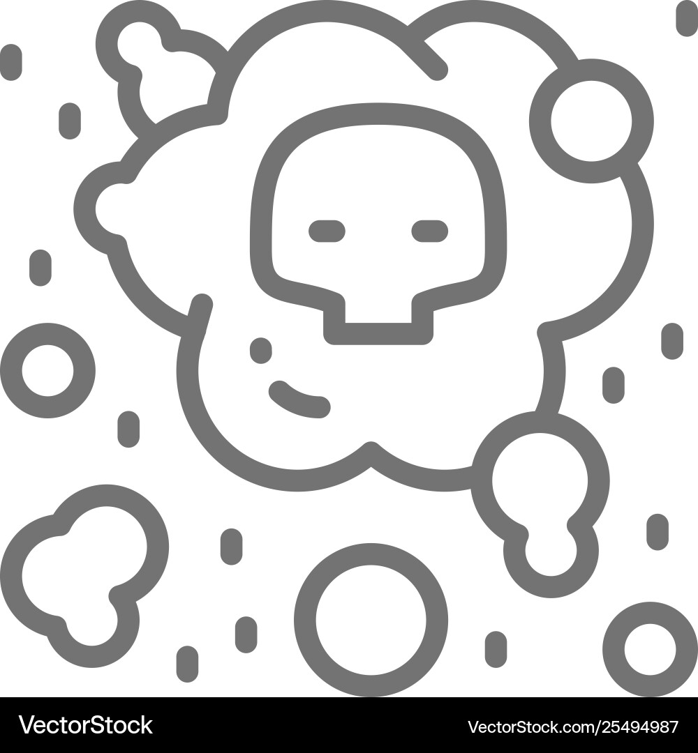 Air pollution industrial smog line icon Royalty Free Vector