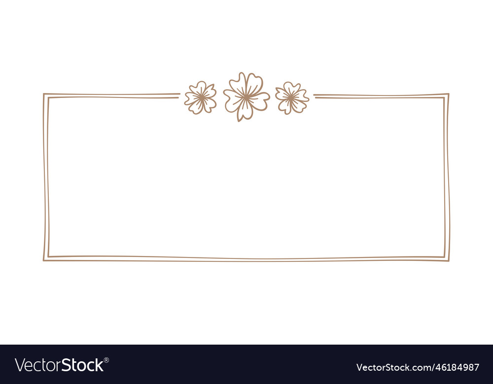 Botanical rectangular frame hand drawn line Vector Image