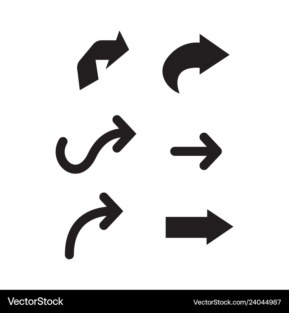 Collection of black arrows Royalty Free Vector Image