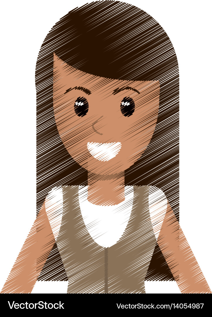 Drawing portrait woman avatar Royalty Free Vector Image