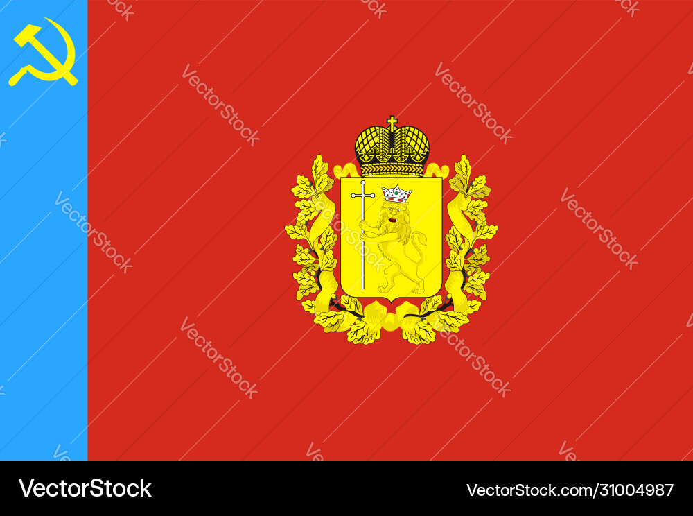 Flag vladimir oblast russia Royalty Free Vector Image