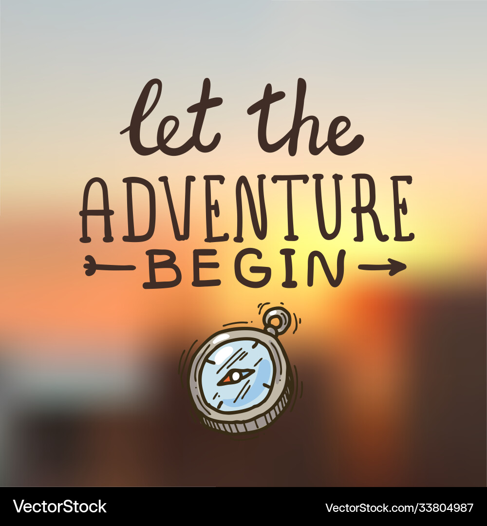Hand drawn lettering on blurred background Vector Image