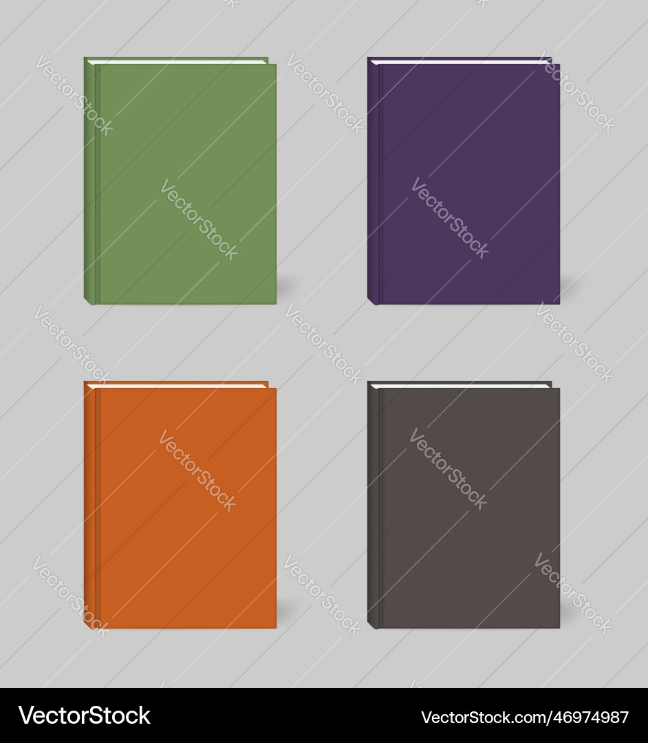 Hardcover books with colorful covers realistic Vector Image