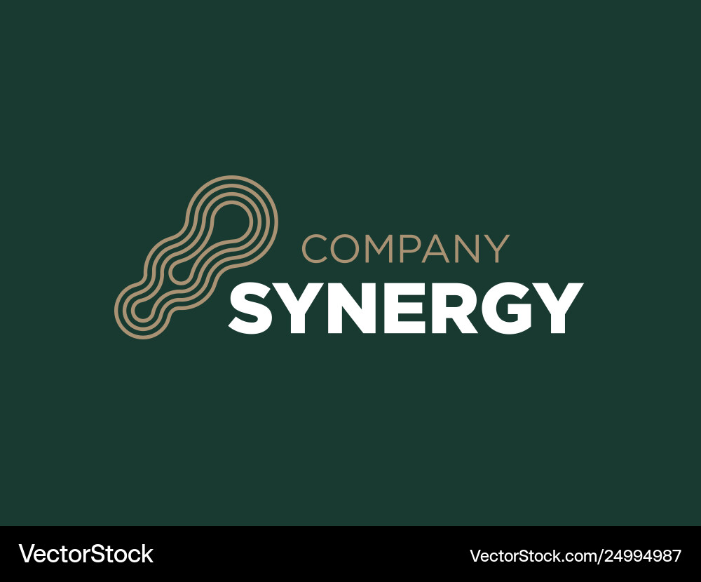 Modern professional logo synergy in green Vector Image