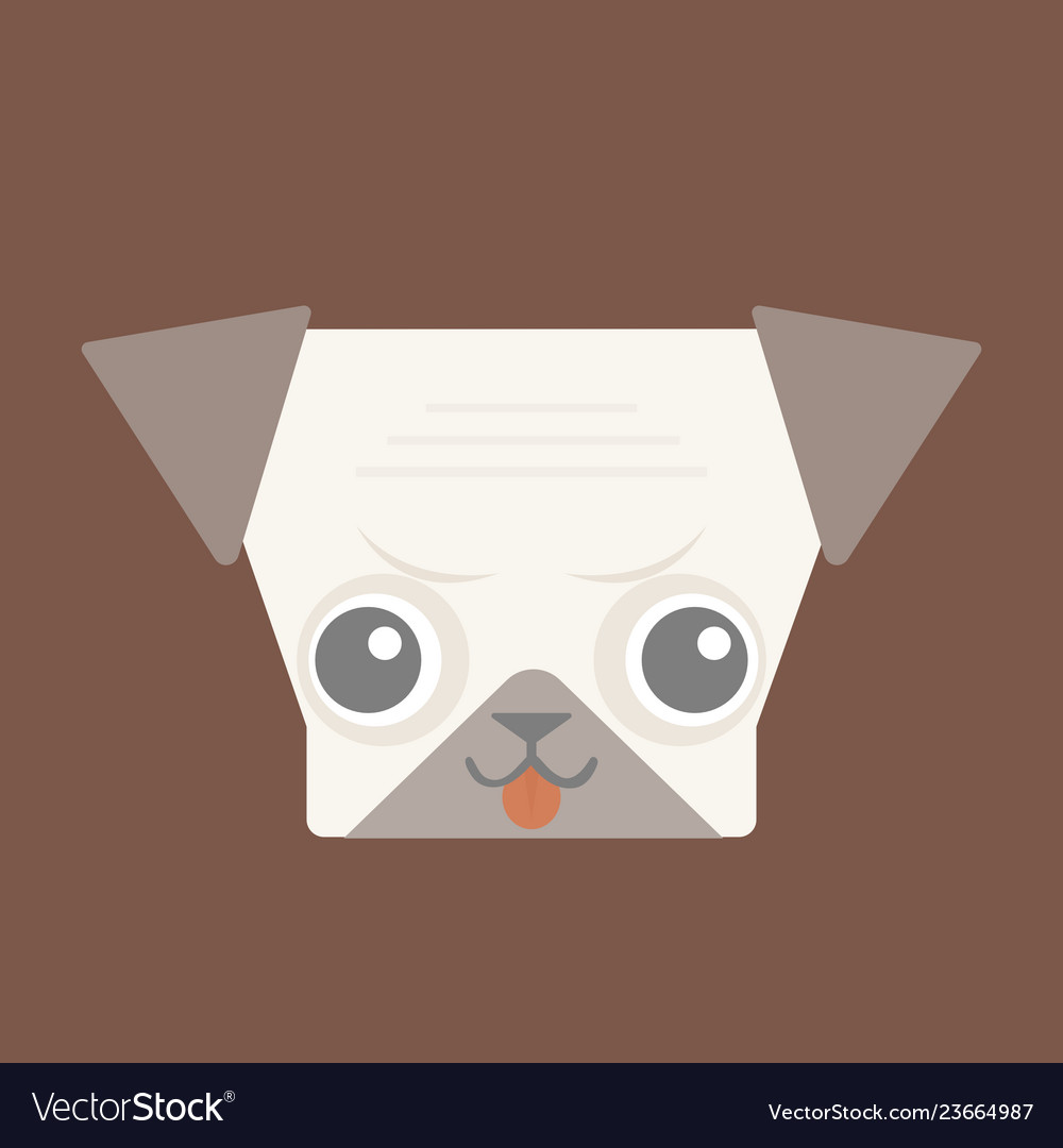 Pug face Royalty Free Vector Image - VectorStock
