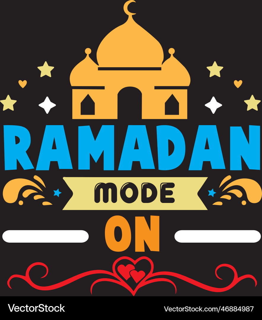 Ramadan mode on svg t shirt design Royalty Free Vector Image