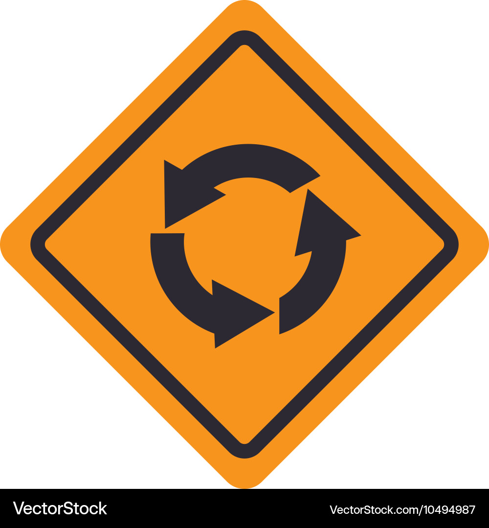 Roundabout signal traffic road design Royalty Free Vector