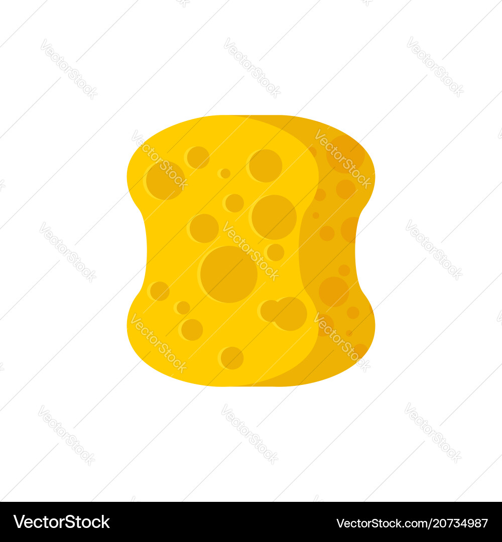 Sponge yellow for washing isolated on white Vector Image