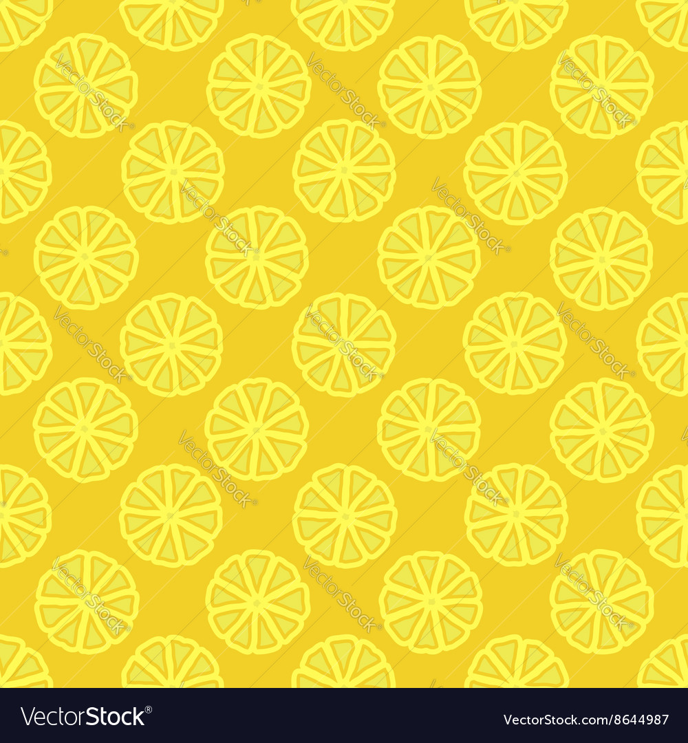 Yellow lemon seamless pattern Royalty Free Vector Image