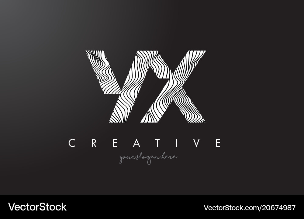 Yx y x letter logo with zebra lines texture Vector Image