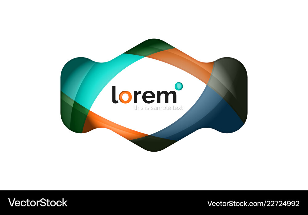 Abstract geometric design logo made of flowing Vector Image