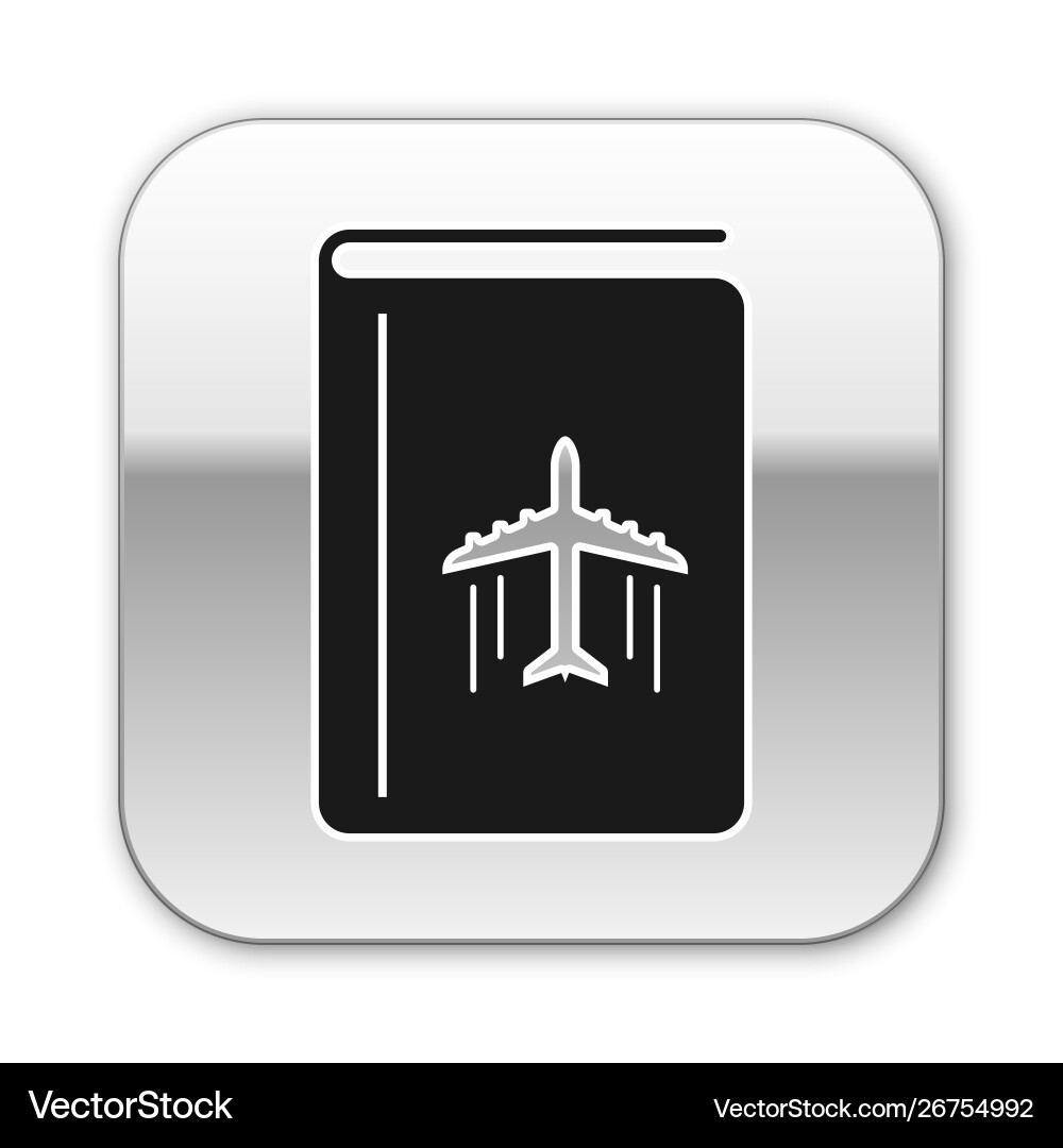 Black cover book travel guide icon isolated Vector Image