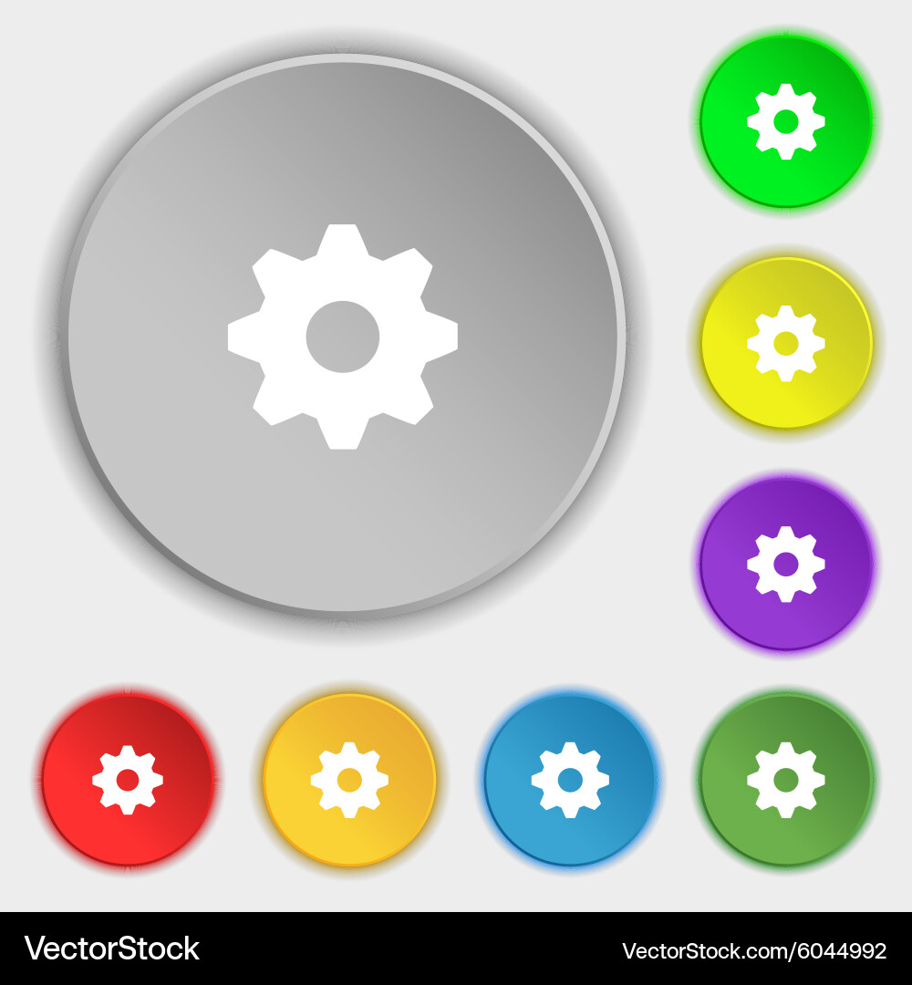 Cog settings sign icon cogwheel gear mechanism Vector Image