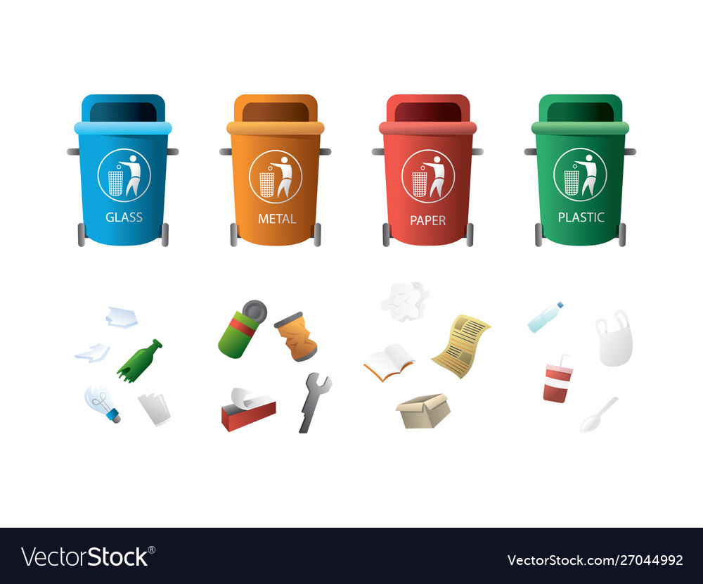 Containers for garbage different types Royalty Free Vector Containers for garbage different types Royalty Free Vector