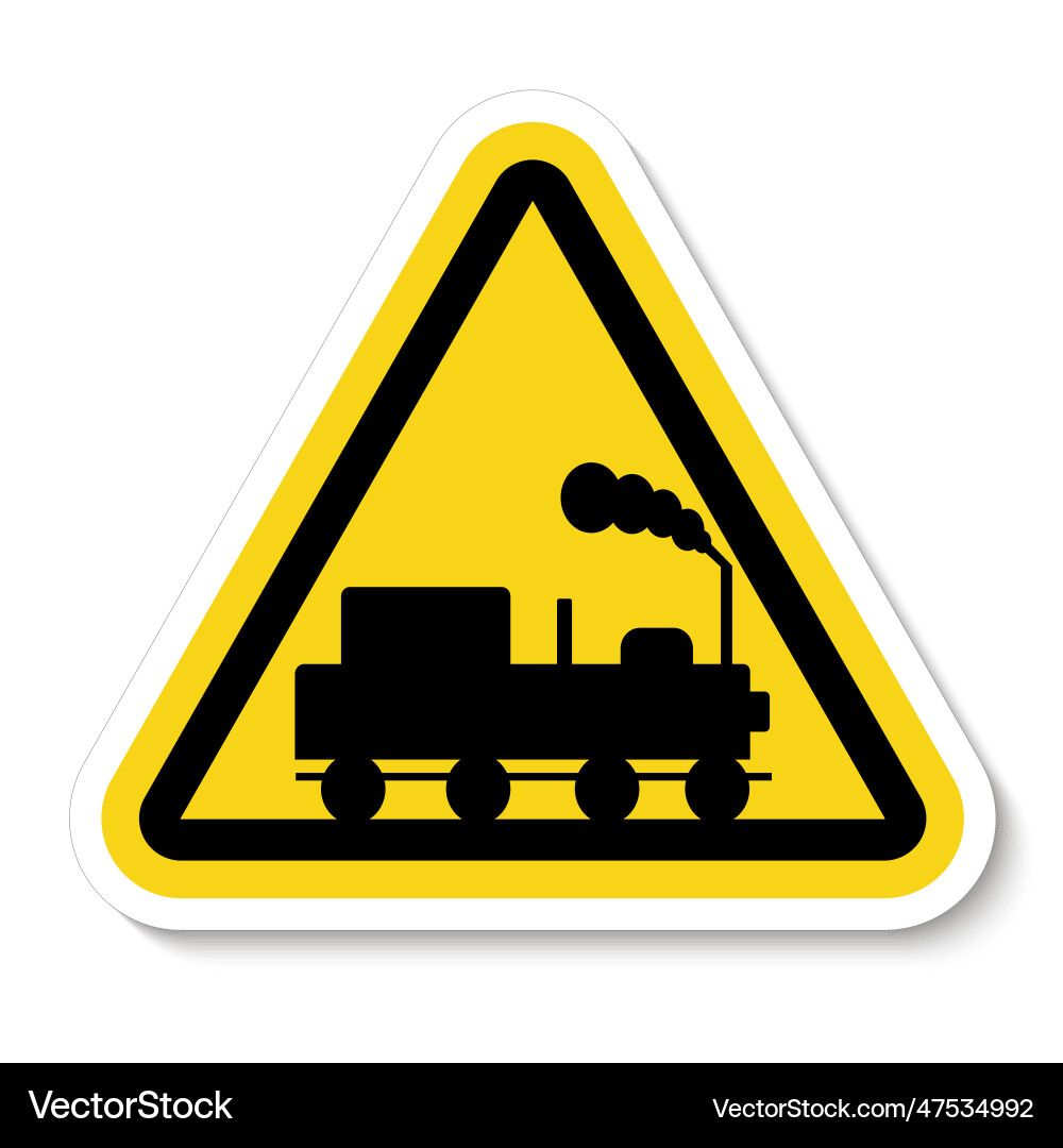 Danger beware of trains symbol sign isolate Vector Image