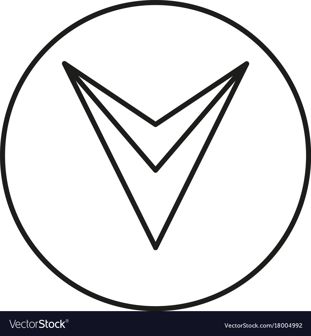 Down modern circle icon Royalty Free Vector Image