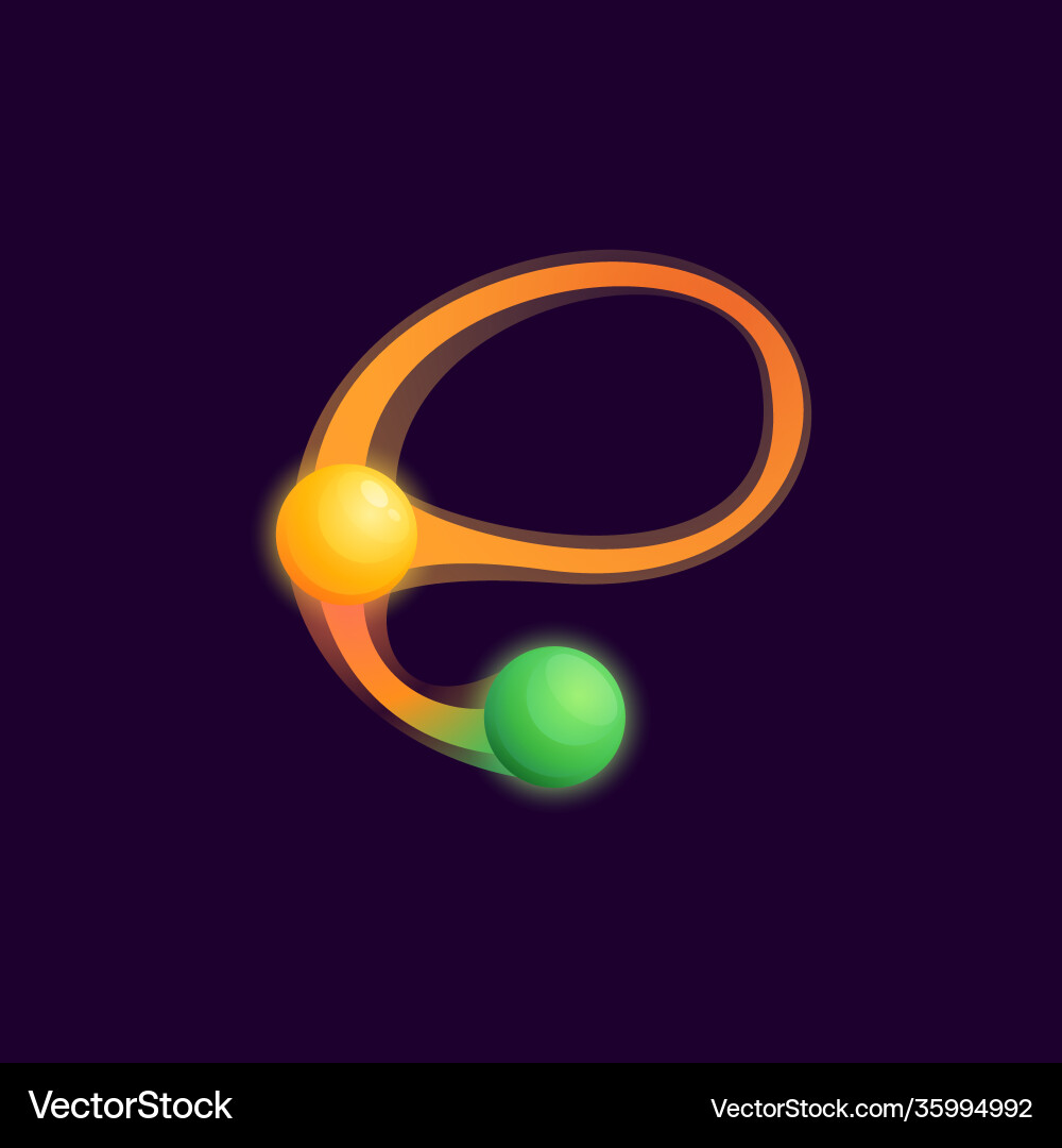 E letter logo with colorful spheres or dots Vector Image