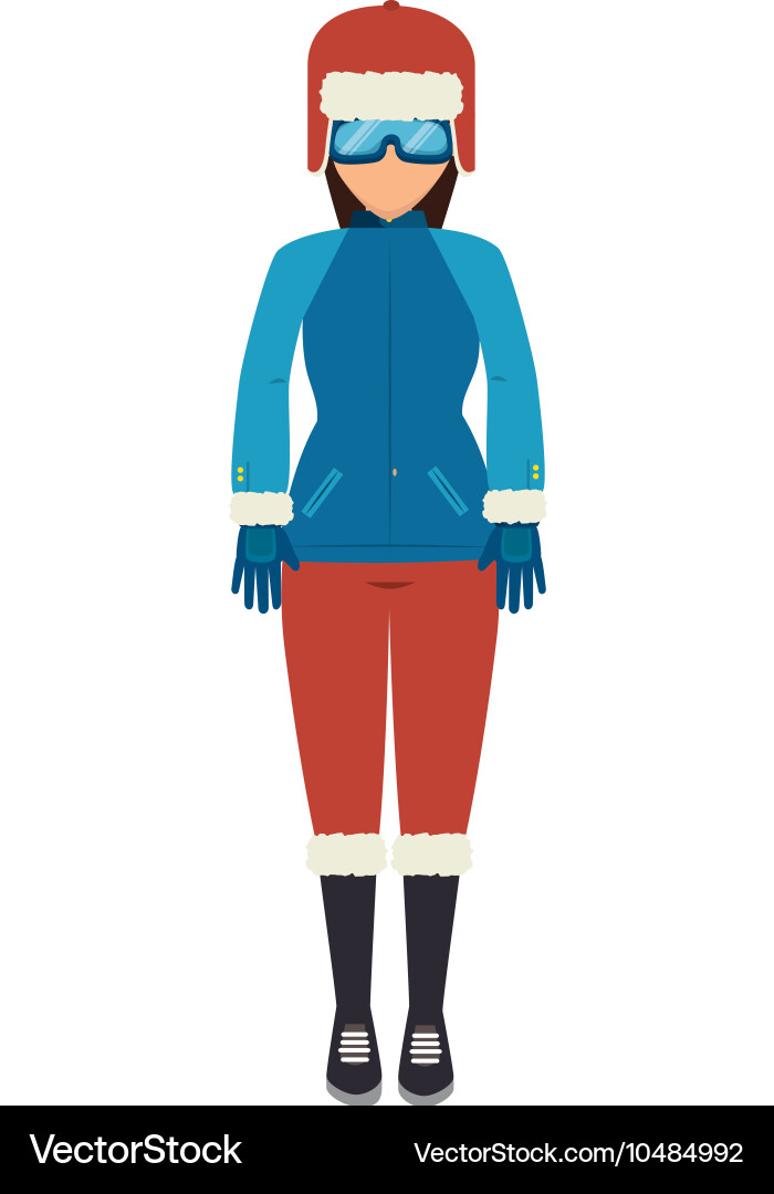 Girl cartoon winter clothes Royalty Free Vector Image
