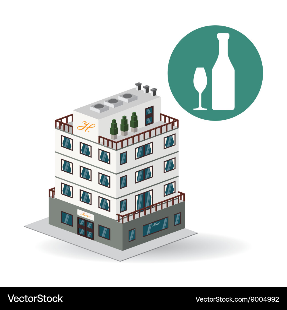 Hotel design travel icon isolated and flat Vector Image