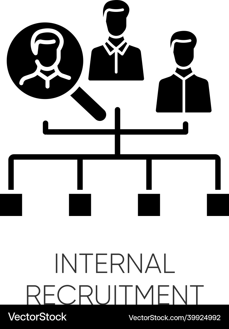Internal recruitment black glyph icon job Vector Image
