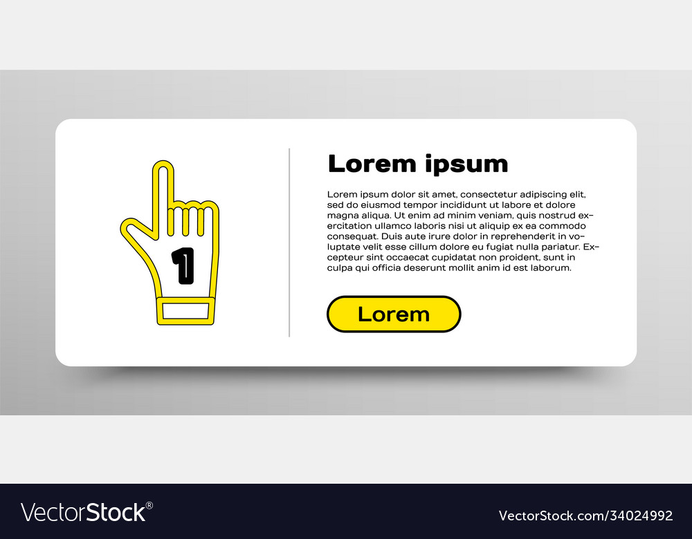 Line number 1 one fan hand glove with finger Vector Image Line number 1 one fan hand glove with finger Vector Image