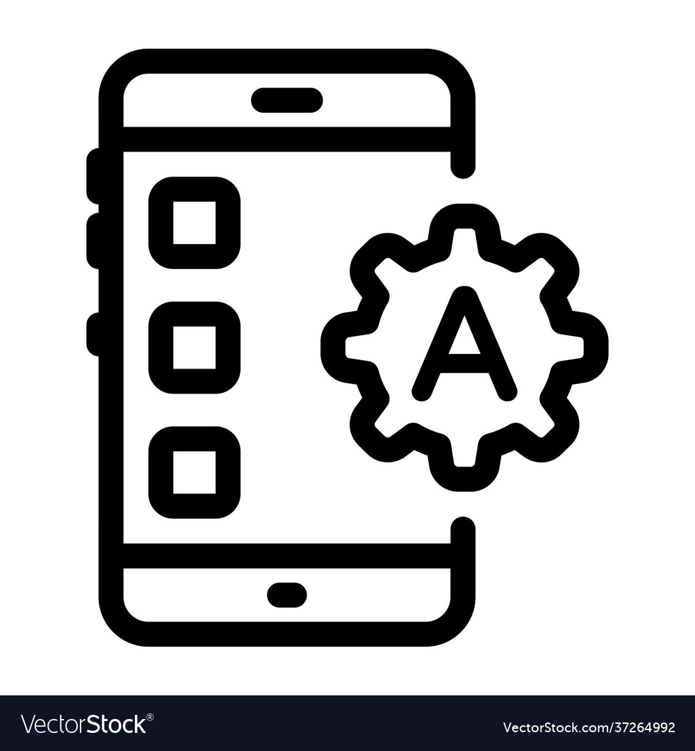 Mobile font setting Royalty Free Vector Image - VectorStock