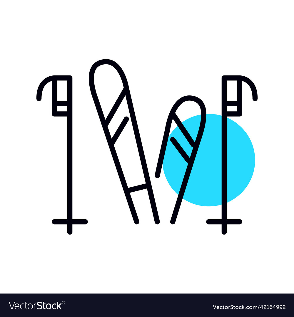 Mountain ski recreational winter sport Royalty Free Vector