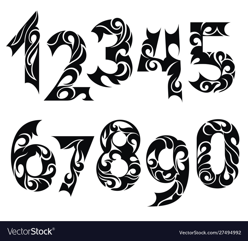 Numbers Symbol Set Royalty Free Vector Image - Vectorstock