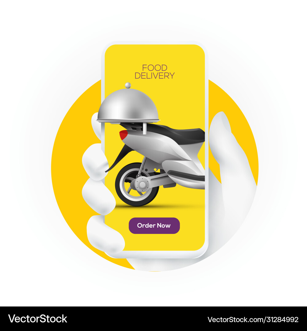 Online food order service banner concept Vector Image