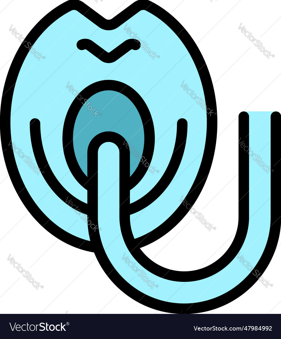 Oxygen mask icon flat Royalty Free Vector Image