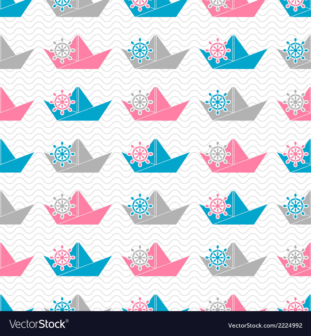 Paper boat pattern Royalty Free Vector Image - VectorStock