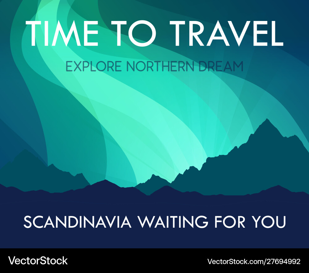 Scandinavia travel banner template - scenic Vector Image